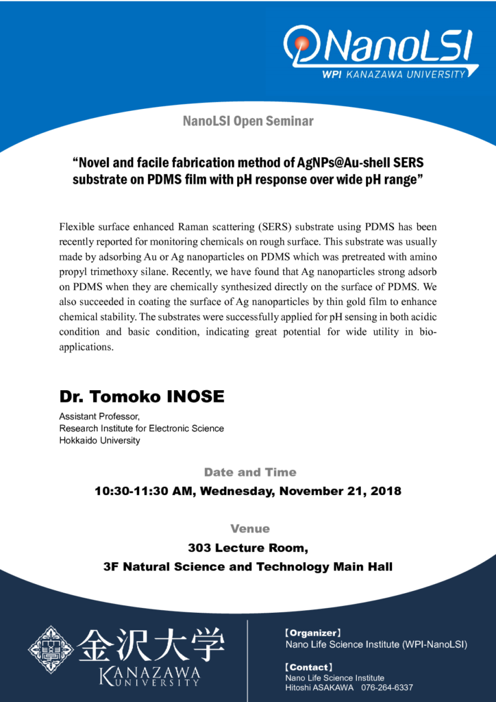 NanoLSI Open Seminar “Novel and facile fabrication method of AgNPs@Au ...