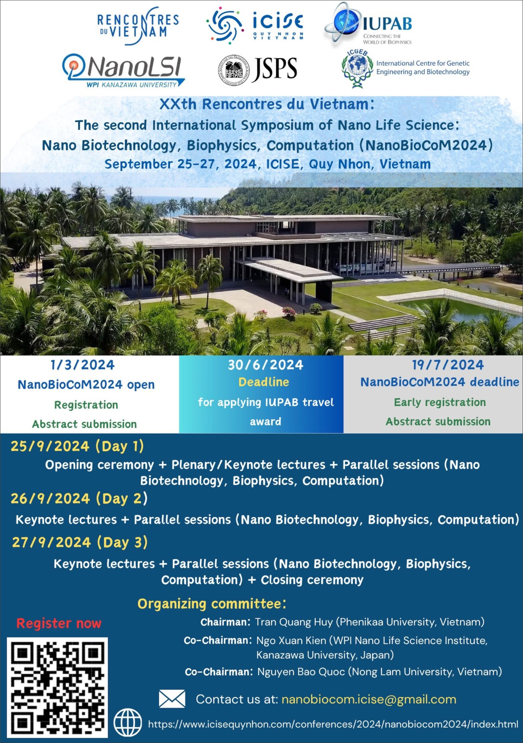 Rencontres du Vietnam: NanoBioCoM2024 will be held in Quy Nhon, Vietnam, Sept. 25-27, 2024 – WPI ...